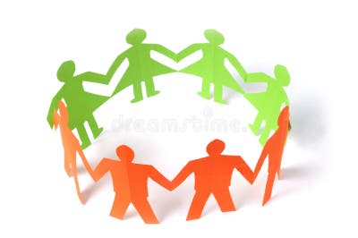 Paper people holding hands stock photo. Image of dependence - 6178050