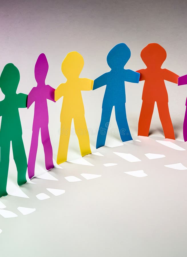 Paper People Holding Hands, Unity Concept, Generative AI. Stock Photo ...
