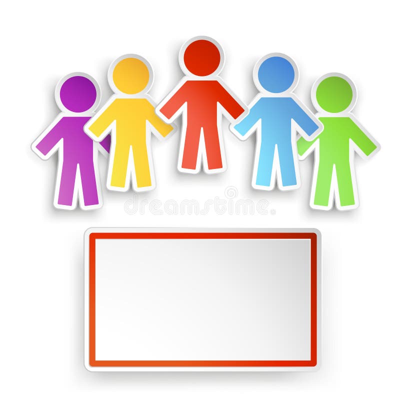 Paper people stock vector. Illustration of friends, isolated - 57724928