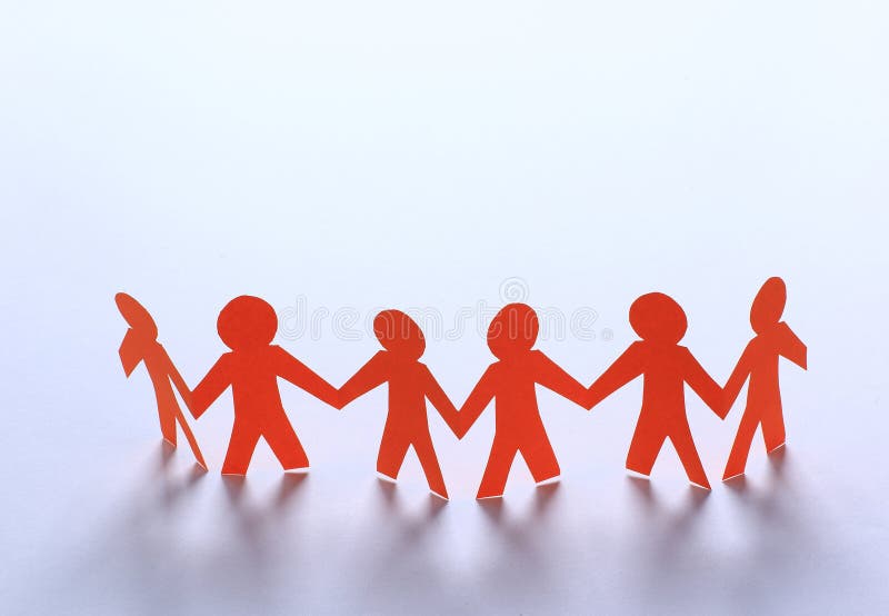 Caring paper chain people stock photo. Image of harmony - 4555208