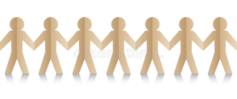 Paper People Over and White Background Stock Vector - Illustration of ...