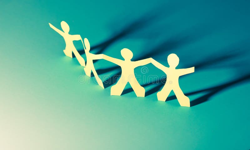 Paper People in Teamworking Stock Image - Image of doll, community ...