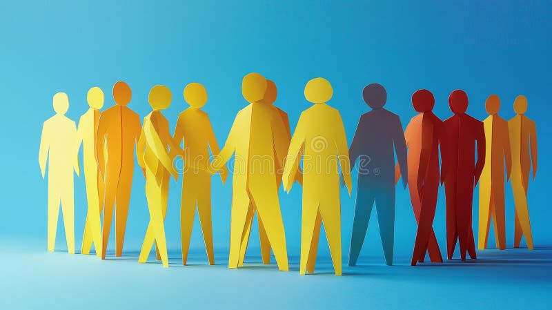 Paper People Unity Gradient Color, Group Composition, Social Inclusion ...