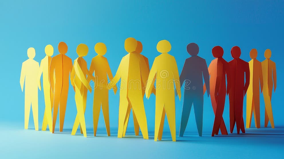 Paper People Unity Gradient Color, Group Composition, Social Inclusion ...