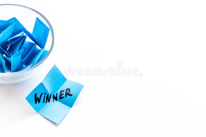 Paper Pieces - Random Winner Selection - White Desk Stock Photo - Image ...