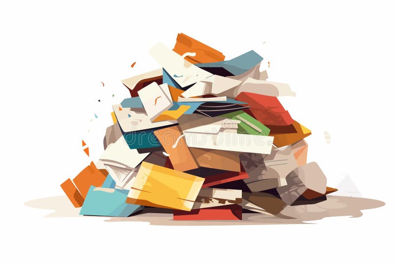 Trash Pile in Street Isolated Vector Style Stock Vector - Illustration ...