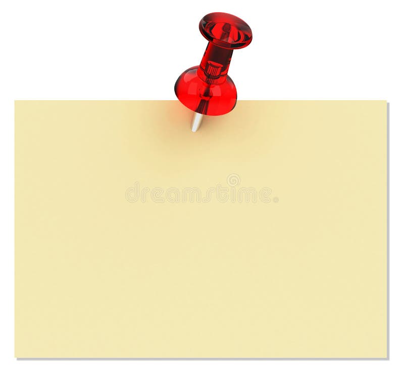 Paper with pin stock illustration. Illustration of sheet - 49062629