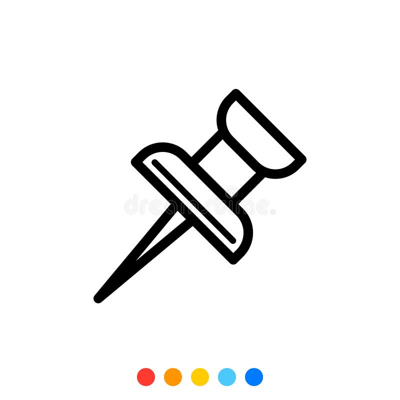Paper Pin Icon,Vector and Illustration Stock Vector - Illustration of ...