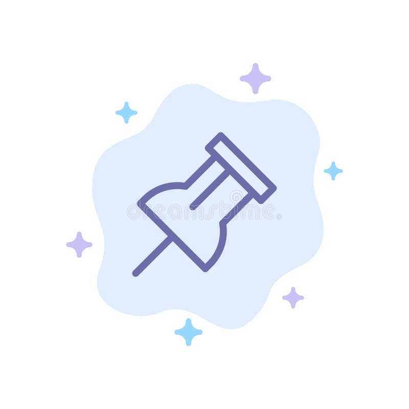 Paper, Pin, Reminder Blue Icon on Abstract Cloud Background Stock ...