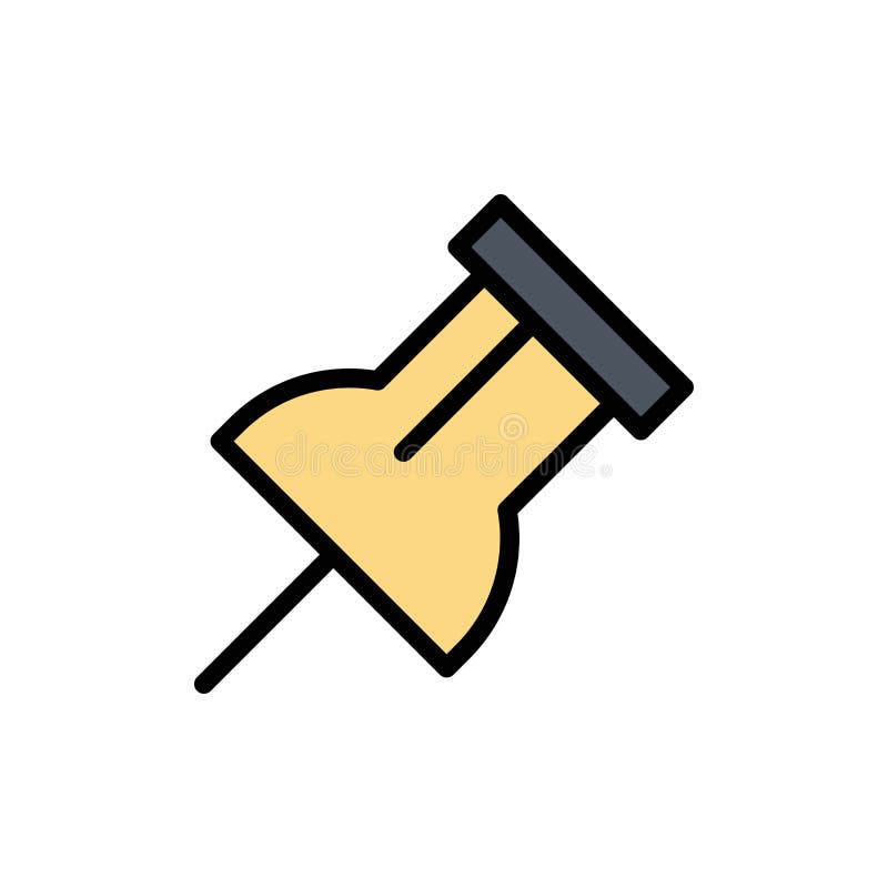 Paper, Pin, Reminder Flat Color Icon. Vector Icon Banner Template Stock ...