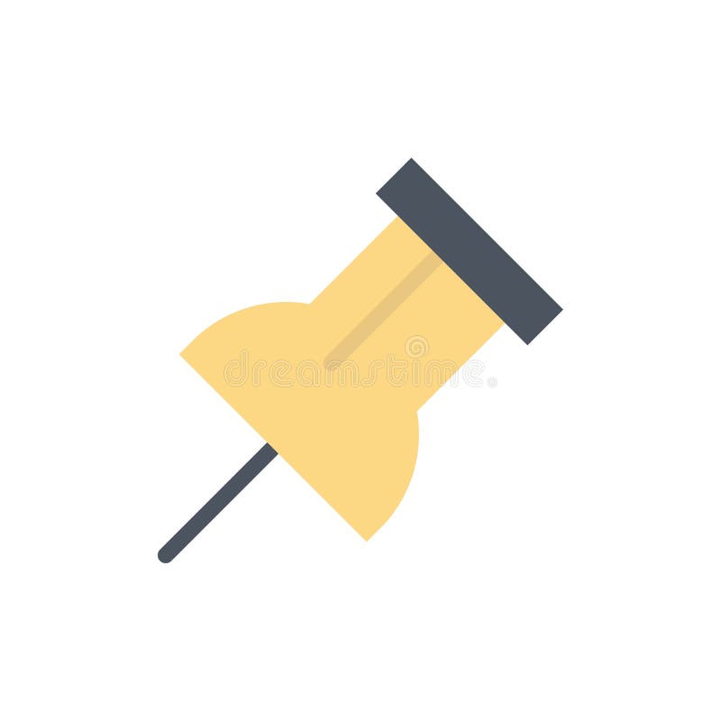 Paper, Pin, Reminder Flat Color Icon. Vector Icon Banner Template Stock ...