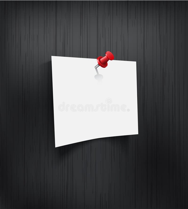 Pinned white paper stock vector. Illustration of announcing - 39565314