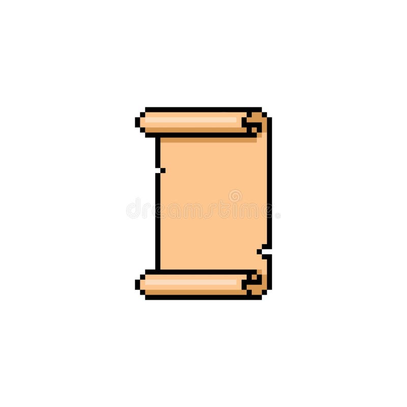 Paper Pixel Parchment with Torn and Curled Edges and Black Outline ...