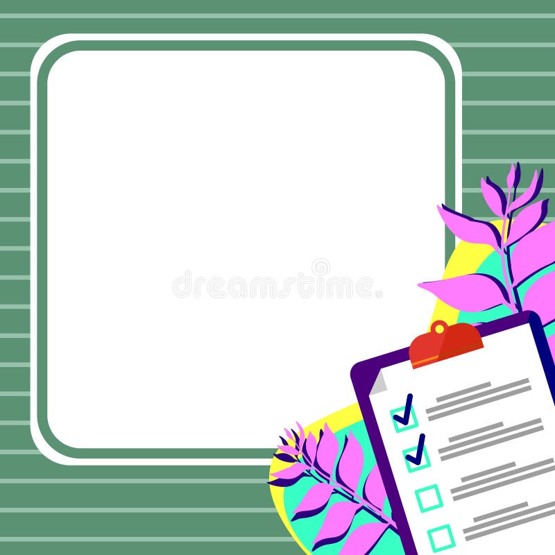 Paper with Plan on Bright Colored Background. White Text Holder with ...