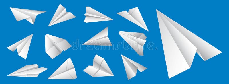 Realistic Paper Plane Isolated, Origami Handmade Paper Plane, Color ...