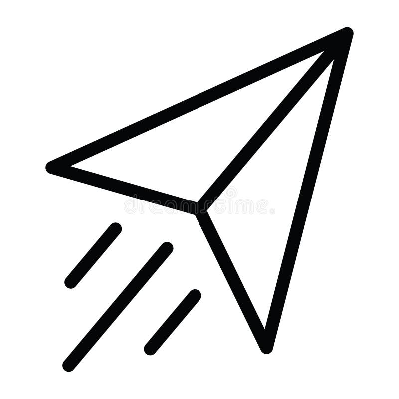 Paper Plane Icon, Sending Message Sign, Direct Message Button, Airplane ...