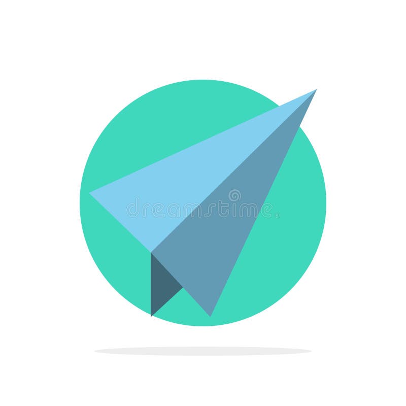 Paper, Paper Plane, Plane Abstract Circle Background Flat Color Icon ...