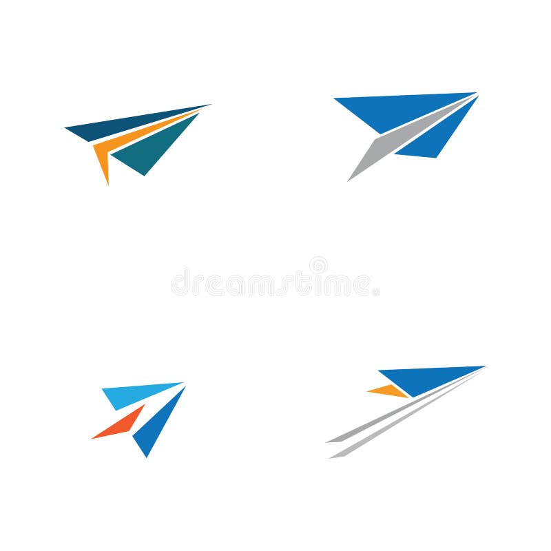 Paper Plane Aircraft Trail Signature Icon Logo Design Stock Vector ...