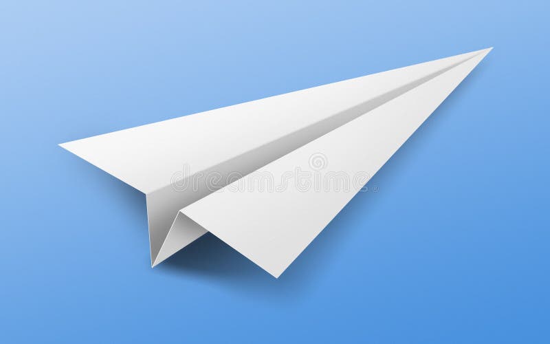 Paper plane on blue stock illustration. Illustration of concept - 240837546