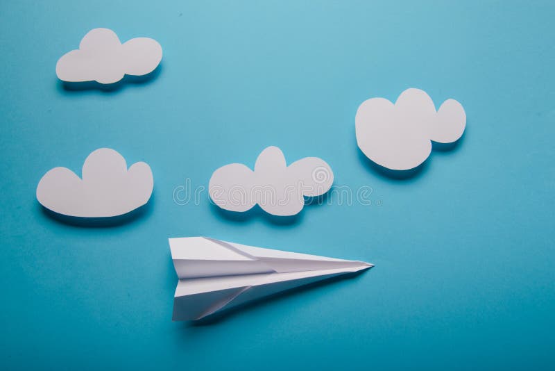 Paper Plane, Blue Background Stock Image - Image of aircraft, flight ...