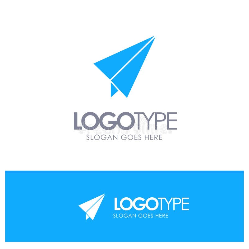 Paper, Paper Plane, Plane Blue Solid Logo with Place for Tagline Stock ...