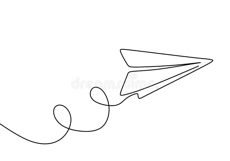 Paper Plane, Creative Symbol. Continuous One Line Drawing, Minimalist ...