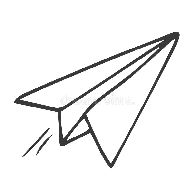 Paper Plane Doodle Icon. Hand Drawn Sketch in Vector Stock Vector ...