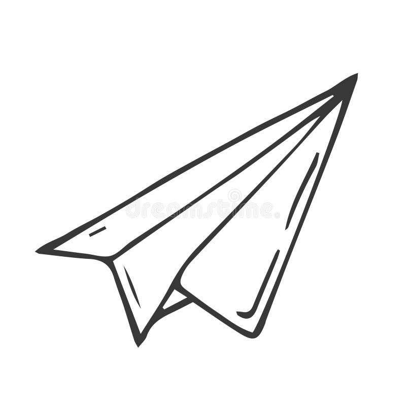 Paper Plane Doodle Icon. Hand Drawn Sketch in Vector Stock Vector ...