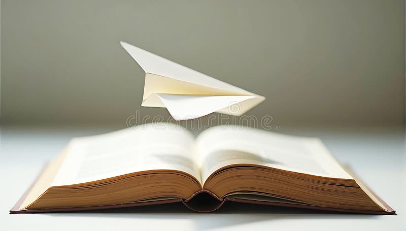 A Paper Plane Flying Over an Open Book, Symbolizing the Journey of ...
