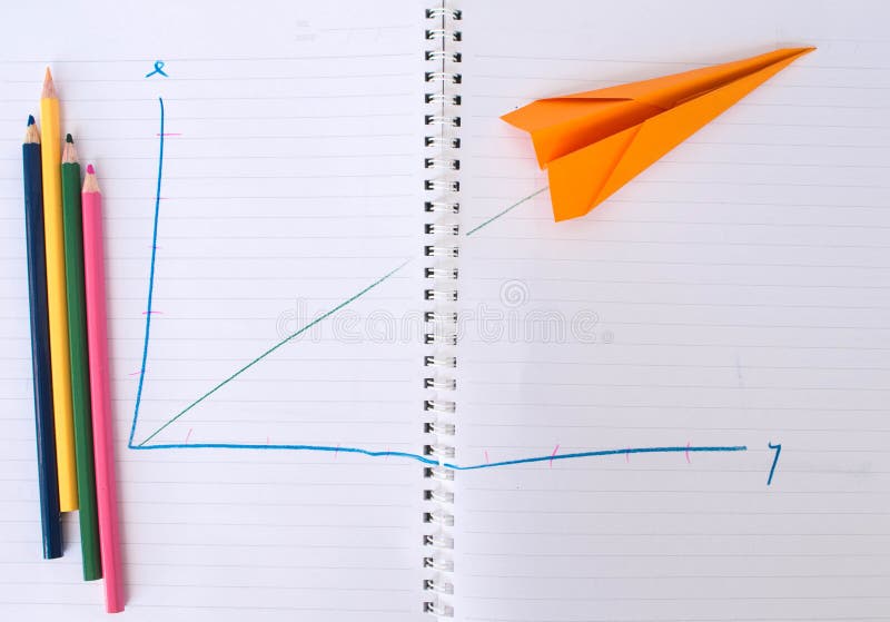 Paper plane graph up stock photo. Image of color, education - 42651300