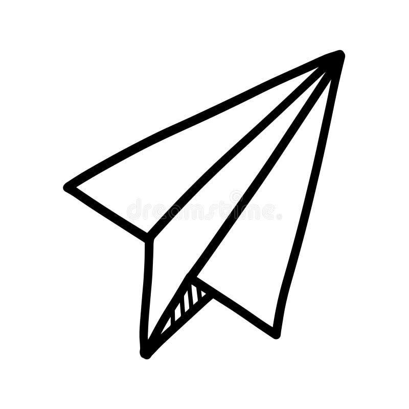 Paper Plane Hand Drawn Doodle Illustration Stock Vector - Illustration ...