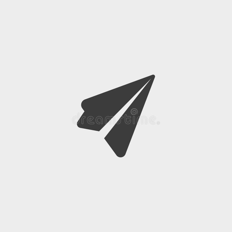 Paper Plane Icon in a Flat Design in Black Color. Vector Illustration ...