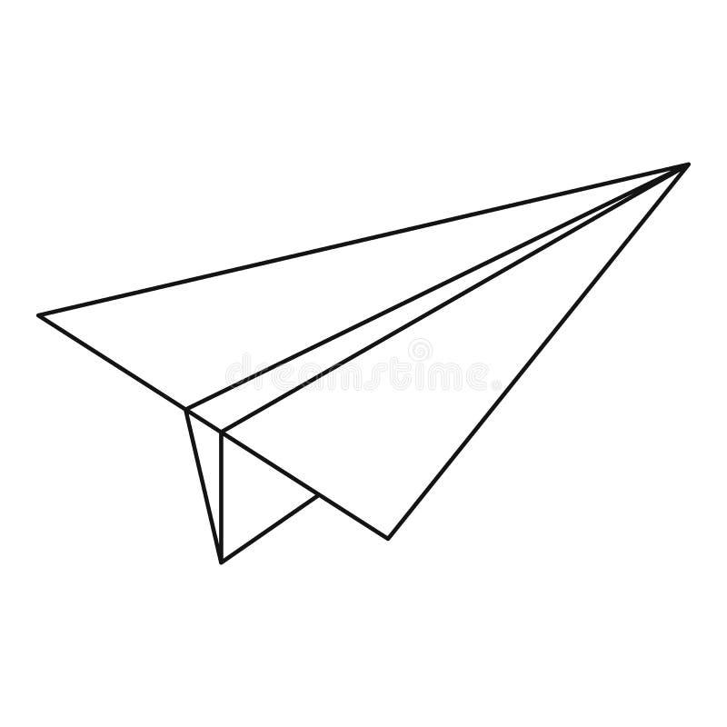 Paper Plane Icon, Outline Style Stock Vector - Illustration of light ...