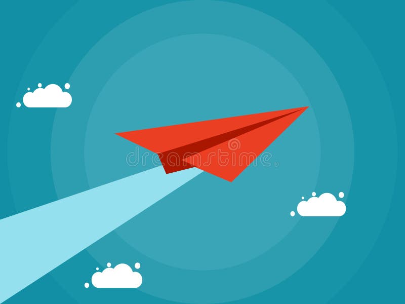 Paper Plane Icon. Red Paper Plane Flies Forward Stock Vector ...