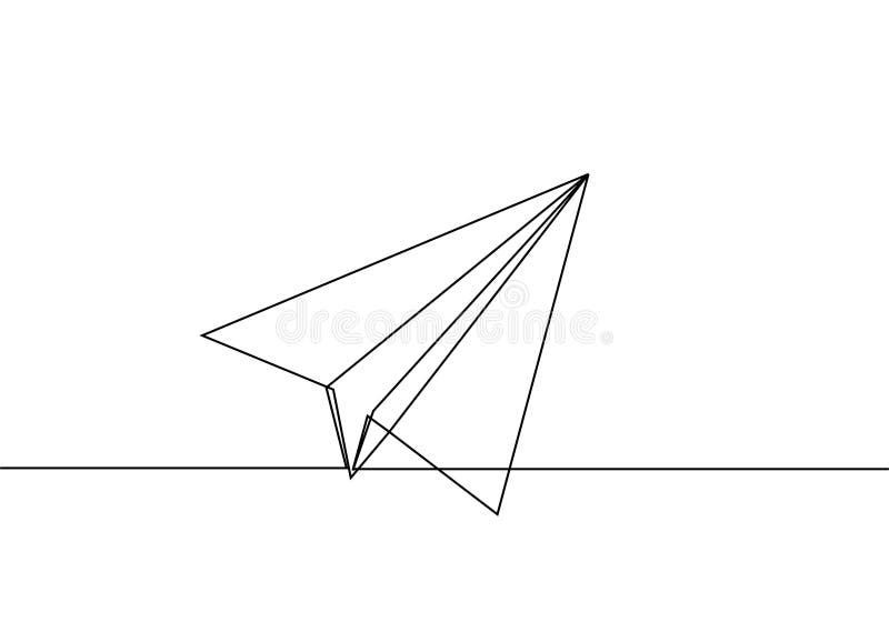 Paper Plane Continuous One Line Drawing Vector Illustration Minimalist ...