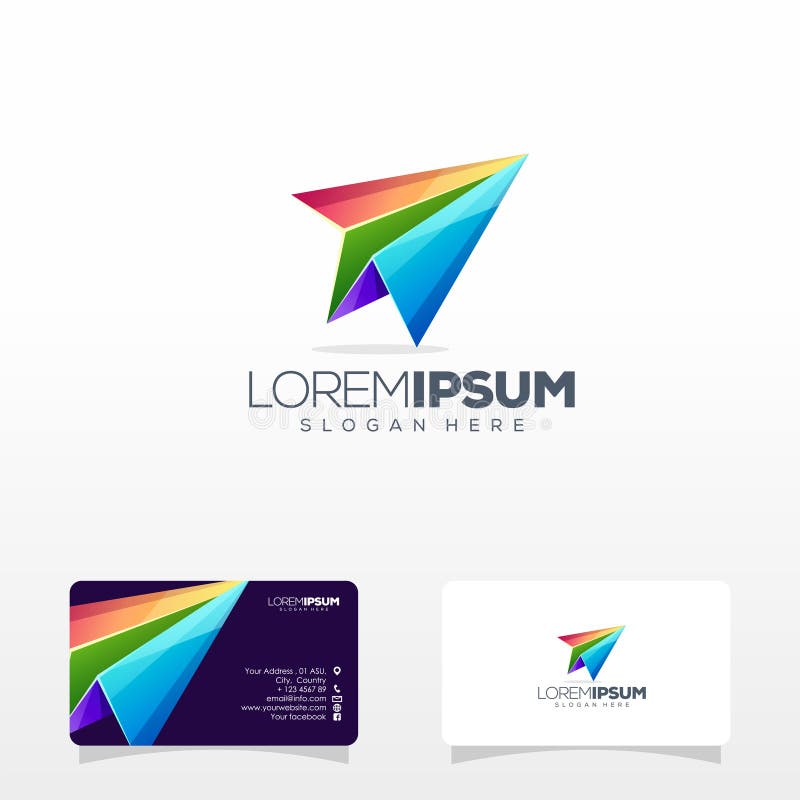 Paper Plane Logo Design Vector Illustration Stock Illustration ...