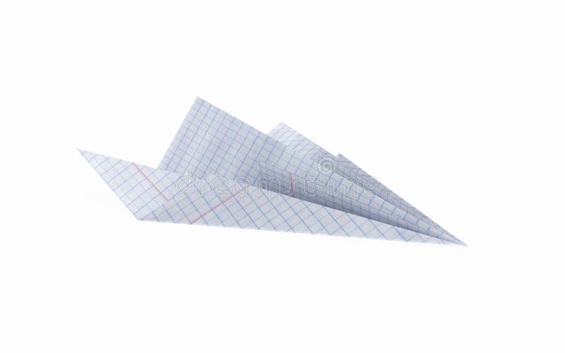 Paper Plane Made With Graph Paper On Blue Gradient Background 3d Stock ...