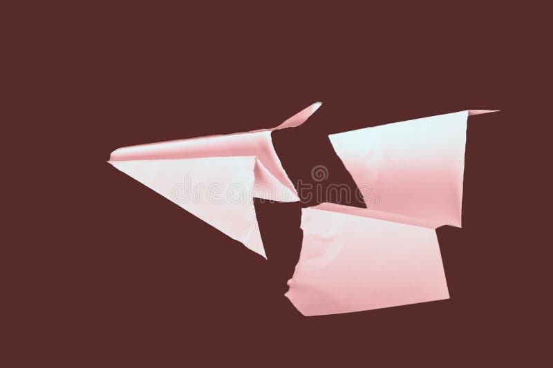 Paper Plane in the Middle it is Torn. Concept of Breakdown, Accident ...