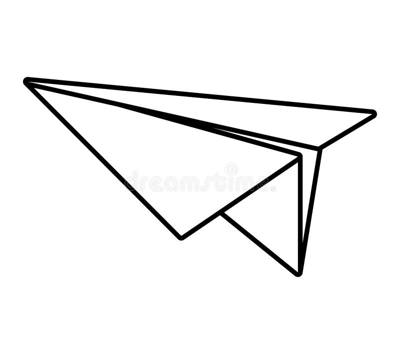 Paper Plane Model Air Outline Stock Illustration - Illustration of ...