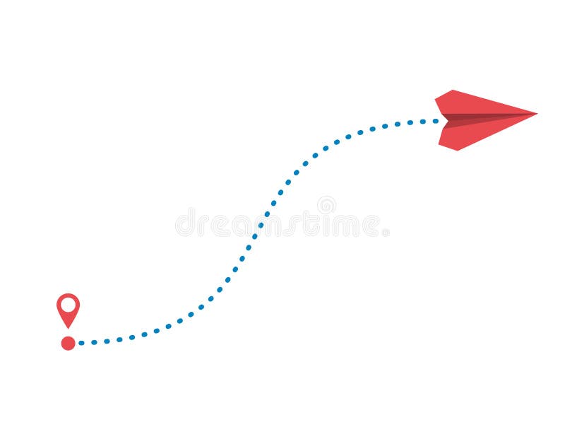 Paper plane and path stock vector. Illustration of transport - 141265550