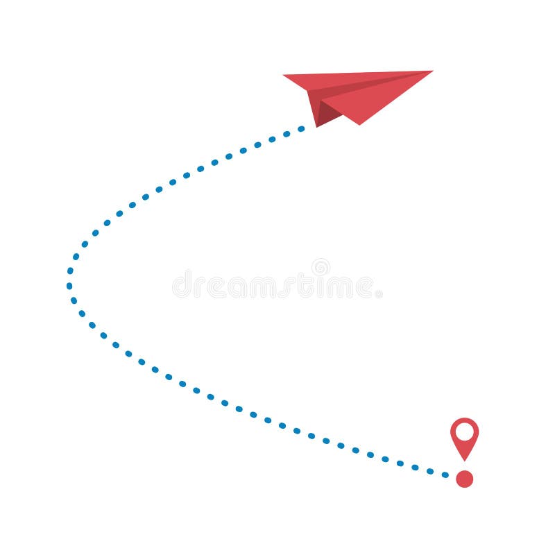 Paper plane and path stock vector. Illustration of transportation ...