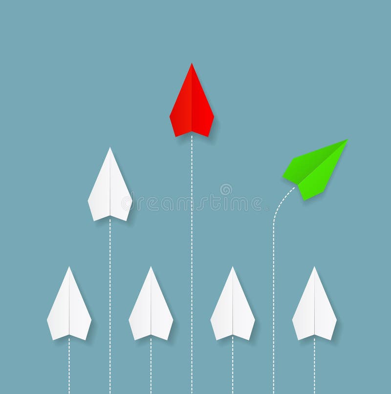 Paper Plane Red Green Leader Stock Vector - Illustration of icon ...