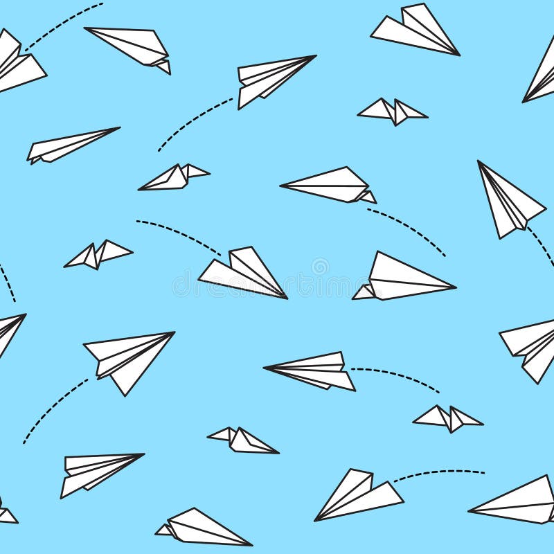 Paper Plane Seamless Pattern Isolated Vector Wallpaper Background ...