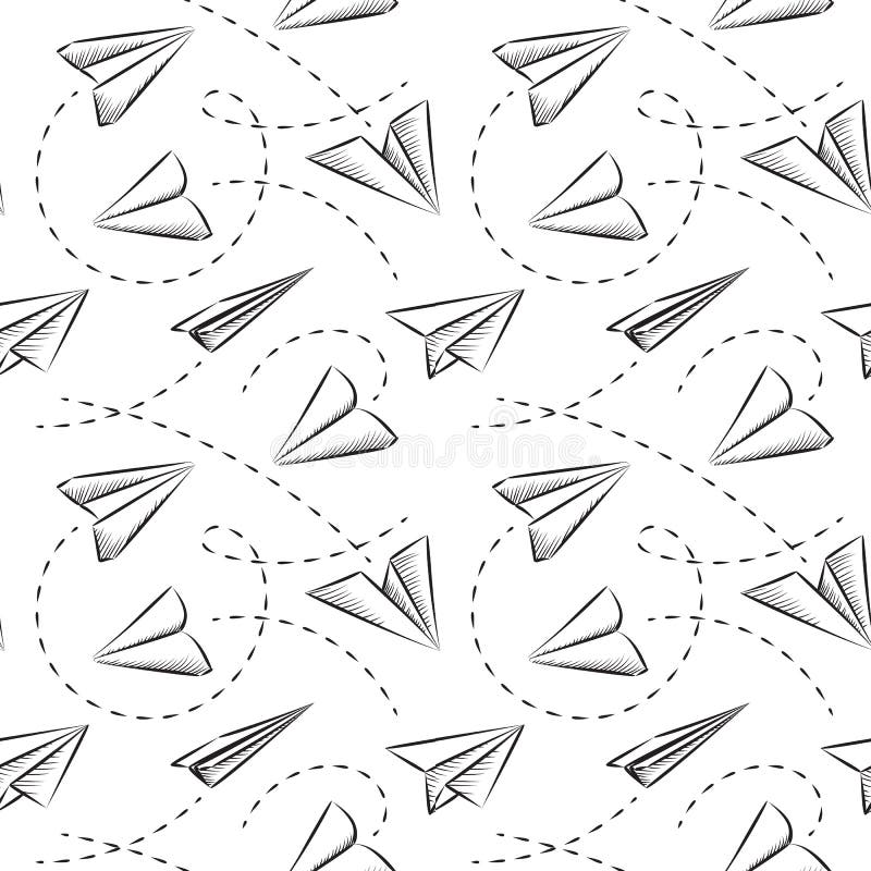 Paper Plane Seamless Pattern Stock Vector - Illustration of craft ...