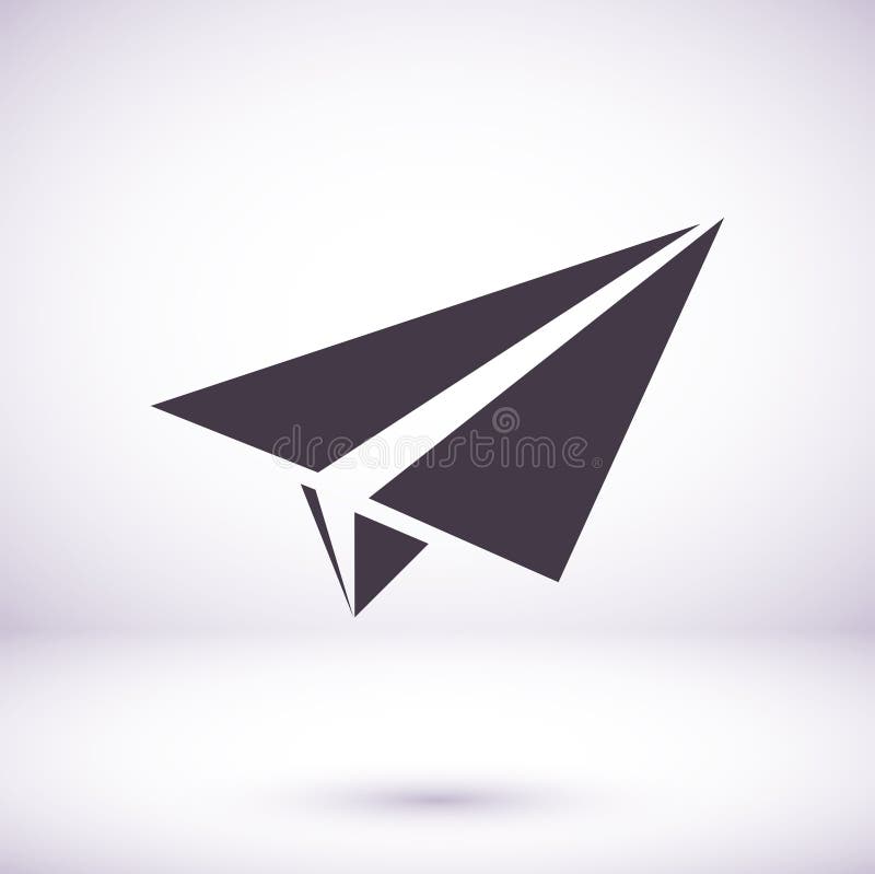Paper Plane Send Message Vector Icon on a White Background. Paper ...