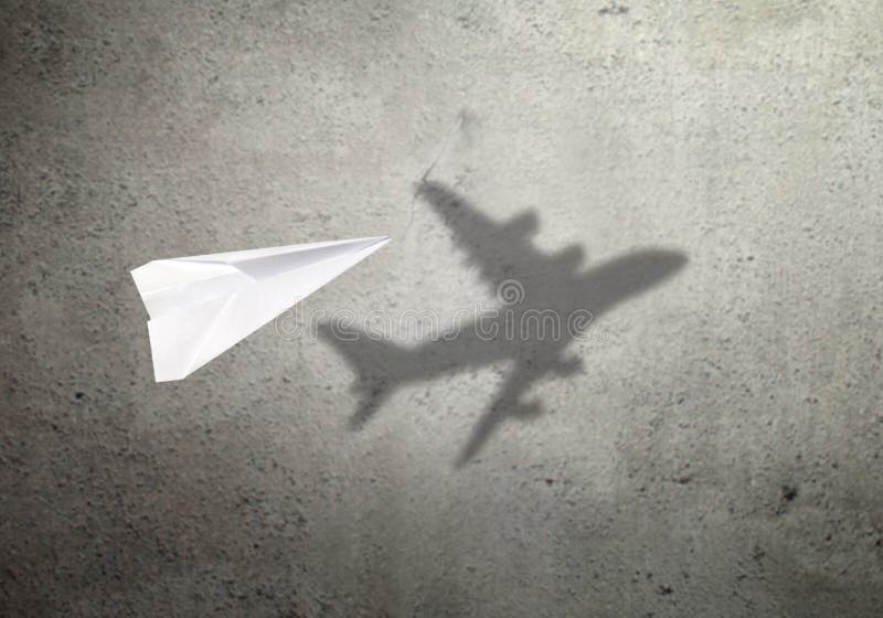 Paper plane shadow concept stock photo. Image of promotion - 112593440