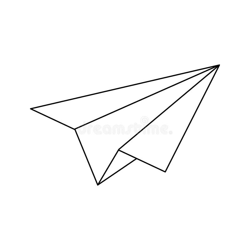 Paper Plane Symbol Isolated in Black and White Stock Vector ...