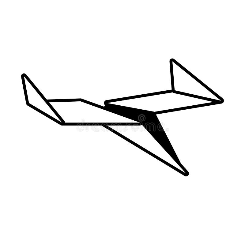 Paper Plane Toy Air Outline Stock Illustration - Illustration of game ...