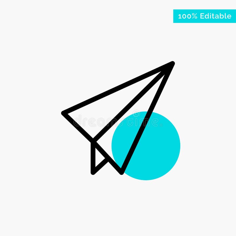 Paper, Paper Plane, Plane Turquoise Highlight Circle Point Vector Icon ...