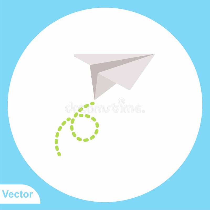 Paper Plane Vector Icon Sign Symbol Stock Illustration - Illustration ...